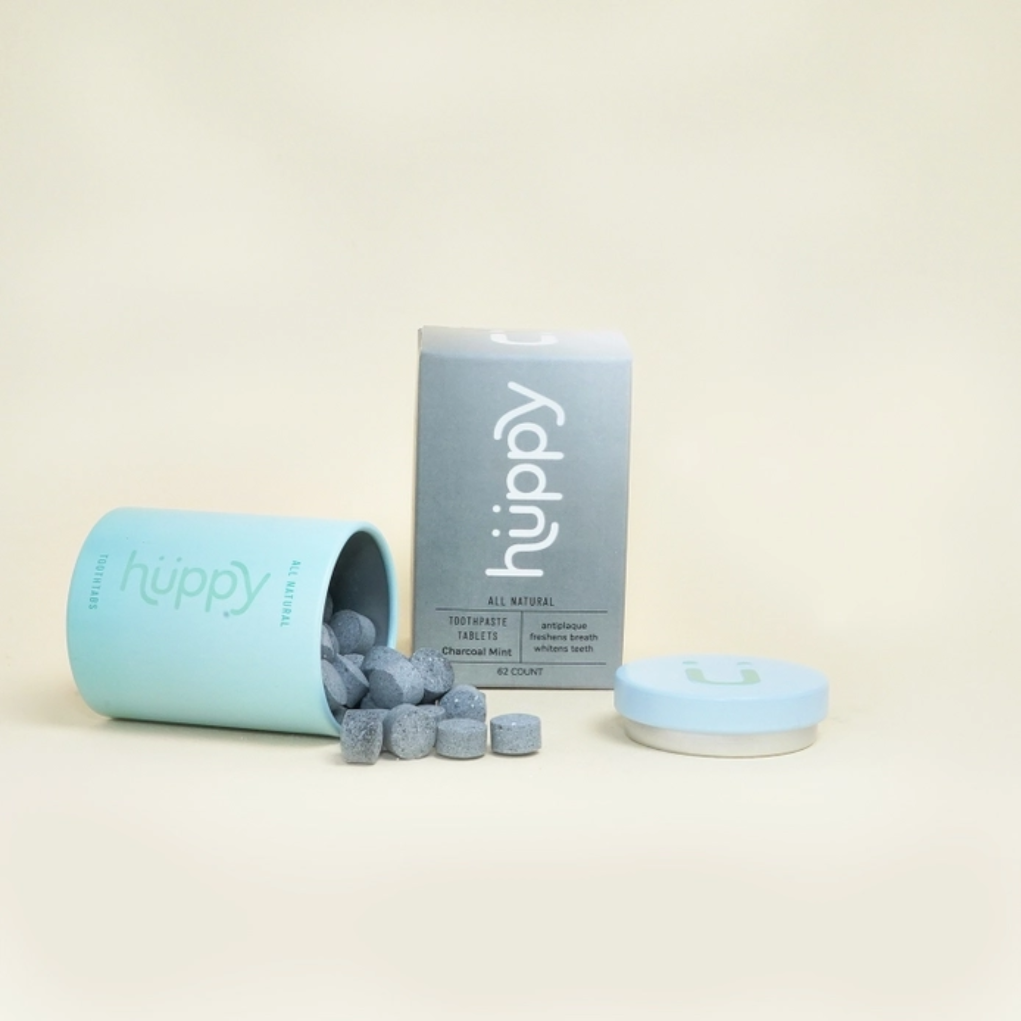 Huppy Toothpaste Tablets - Charcoal Mint | Good Deeds Market